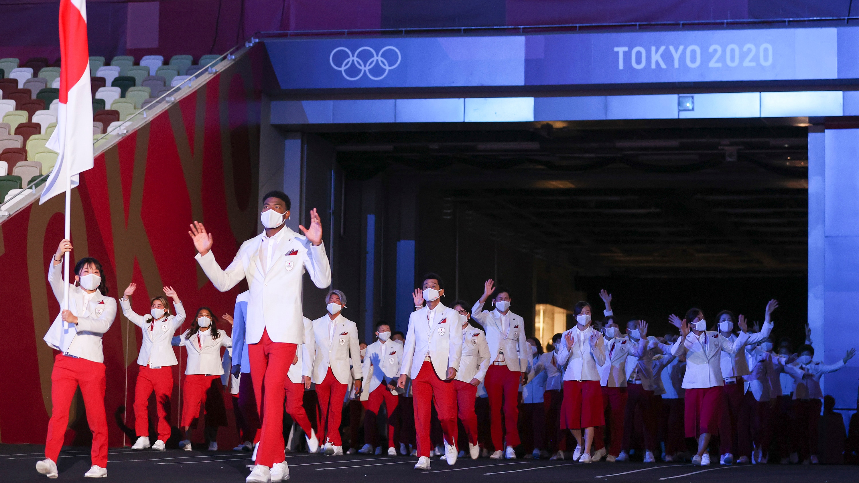 Japan makes Opening Ceremony entrance behind NBA's Hachimura | NBC Olympics