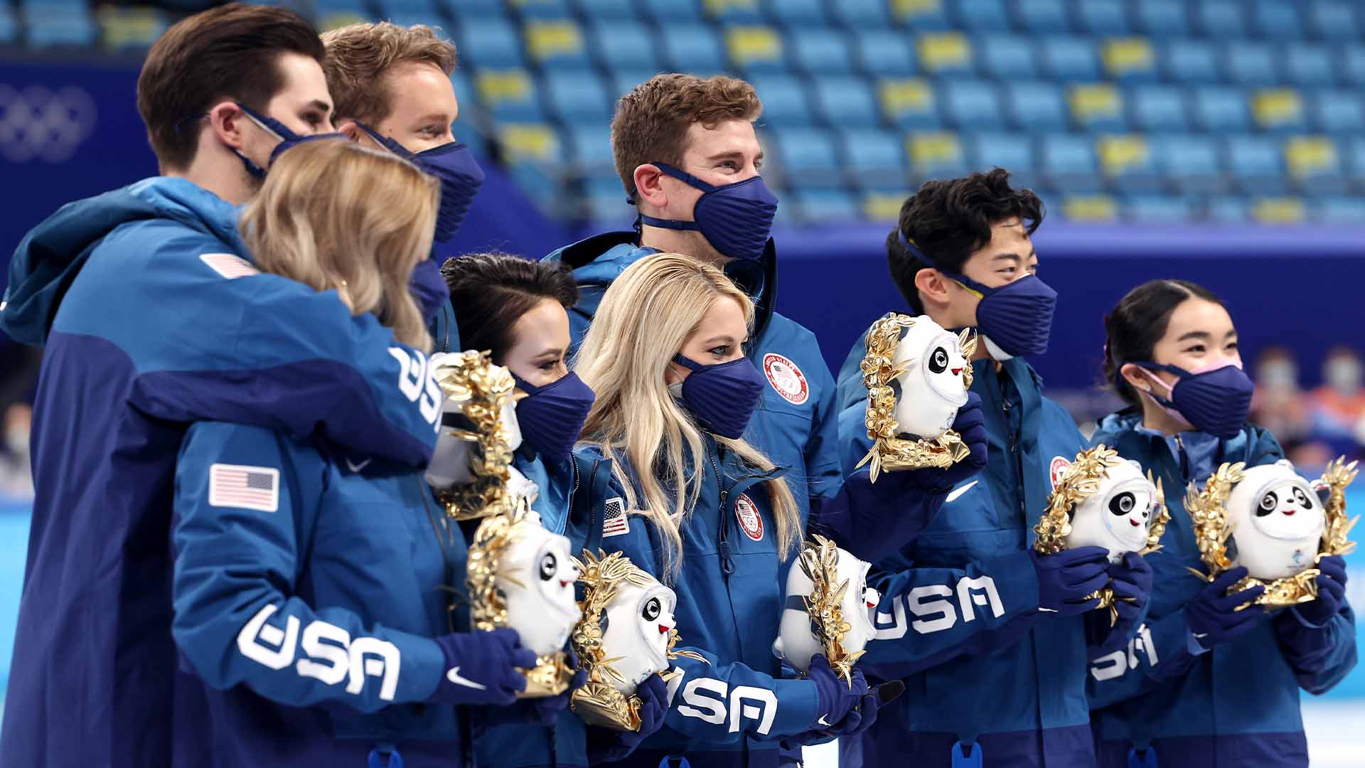 Figure skating team event victory ceremony | NBC Olympics