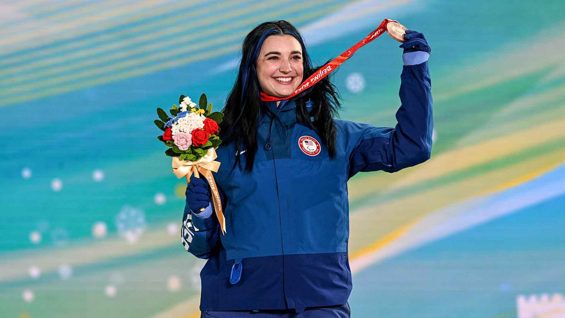 American Brenna Huckaby presented with SBX LL2 bronze medal | NBC Olympics