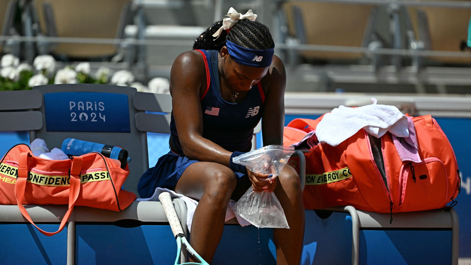 Coco Gauff crashes out after call correction in Round 3 | NBC Olympics