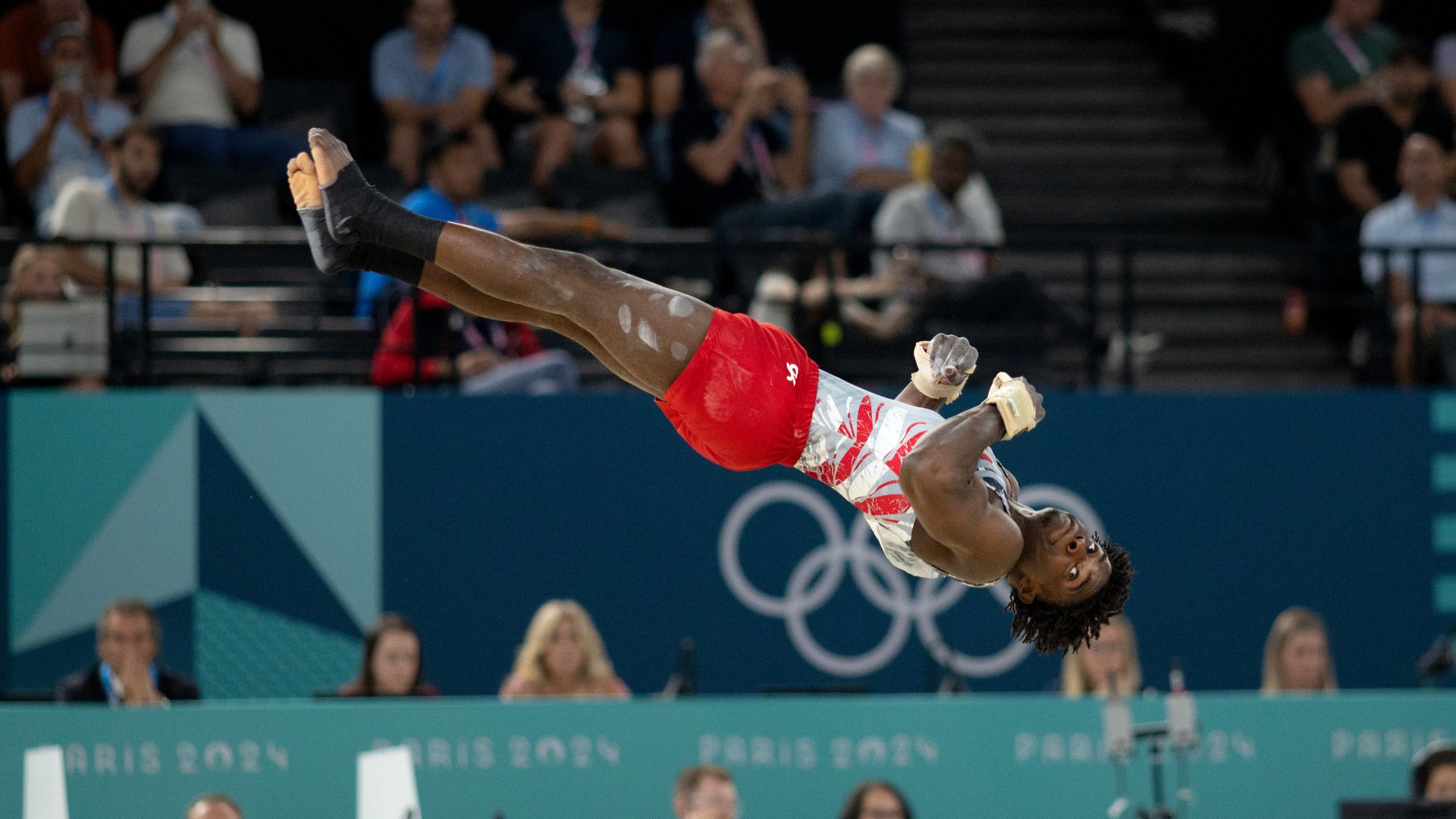 Frederick Richard fights through floor in all-around finals | NBC Olympics