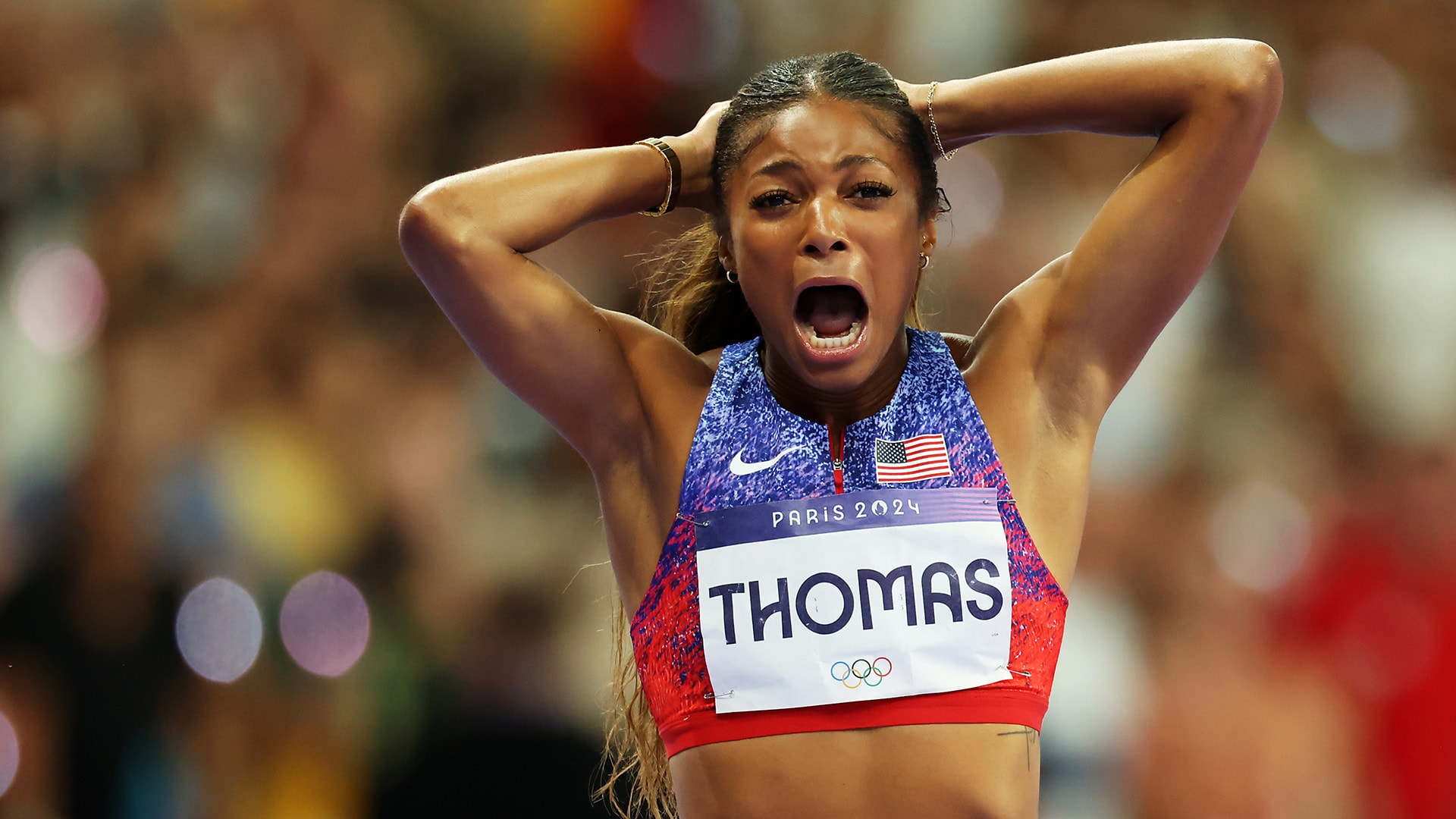 Gabby Thomas flies to 200m gold in Paris | NBC Olympics