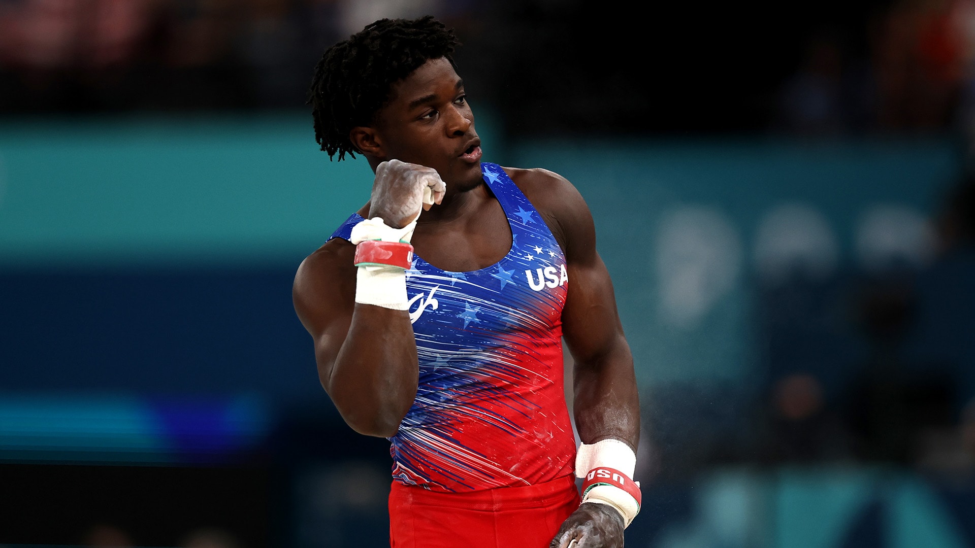 Frederick Richard slips during all-around on pommel horse | NBC Olympics