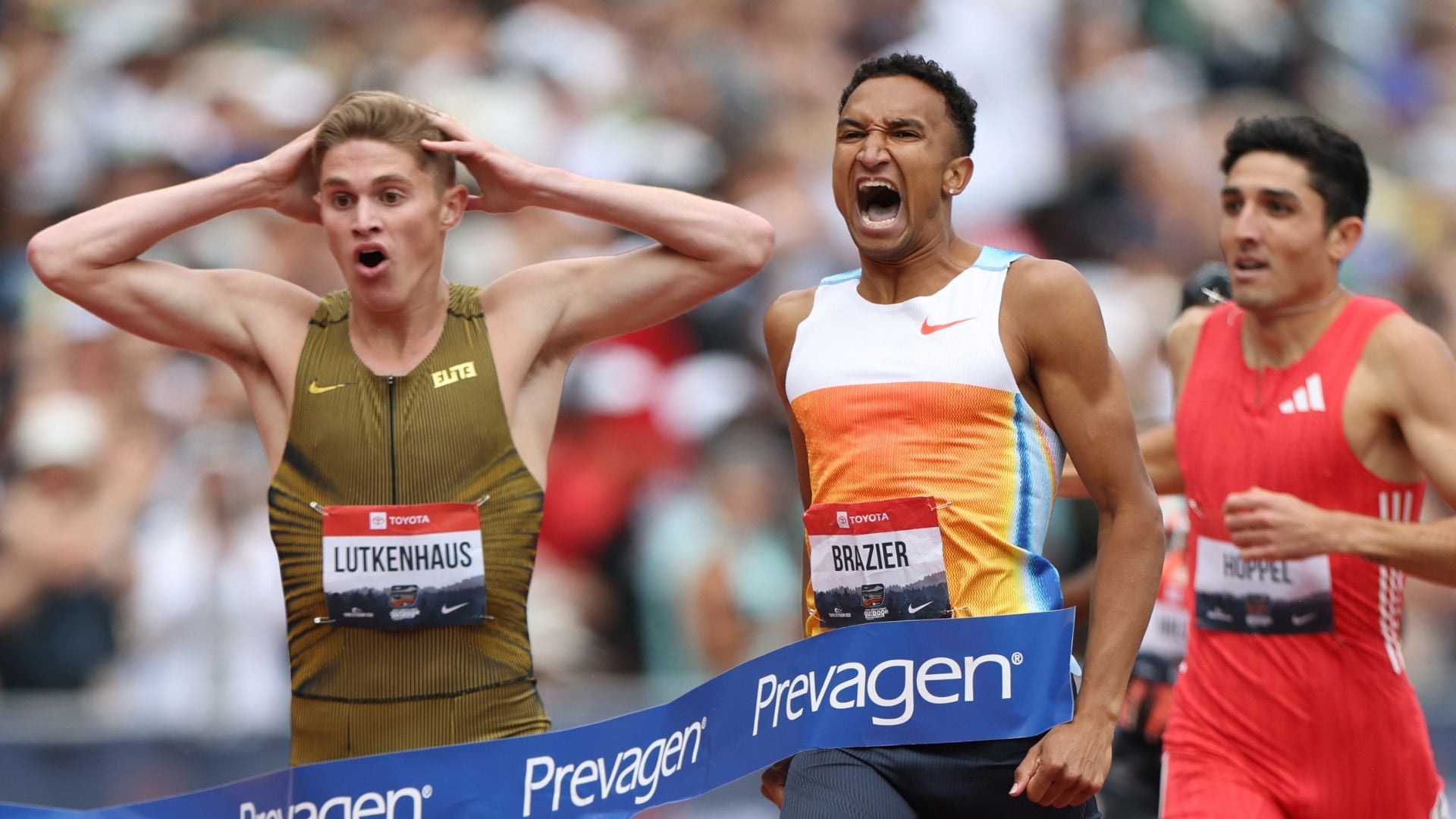 Brazier wins thrilling 800m men's race at 2025 Nationals | NBC Olympics
