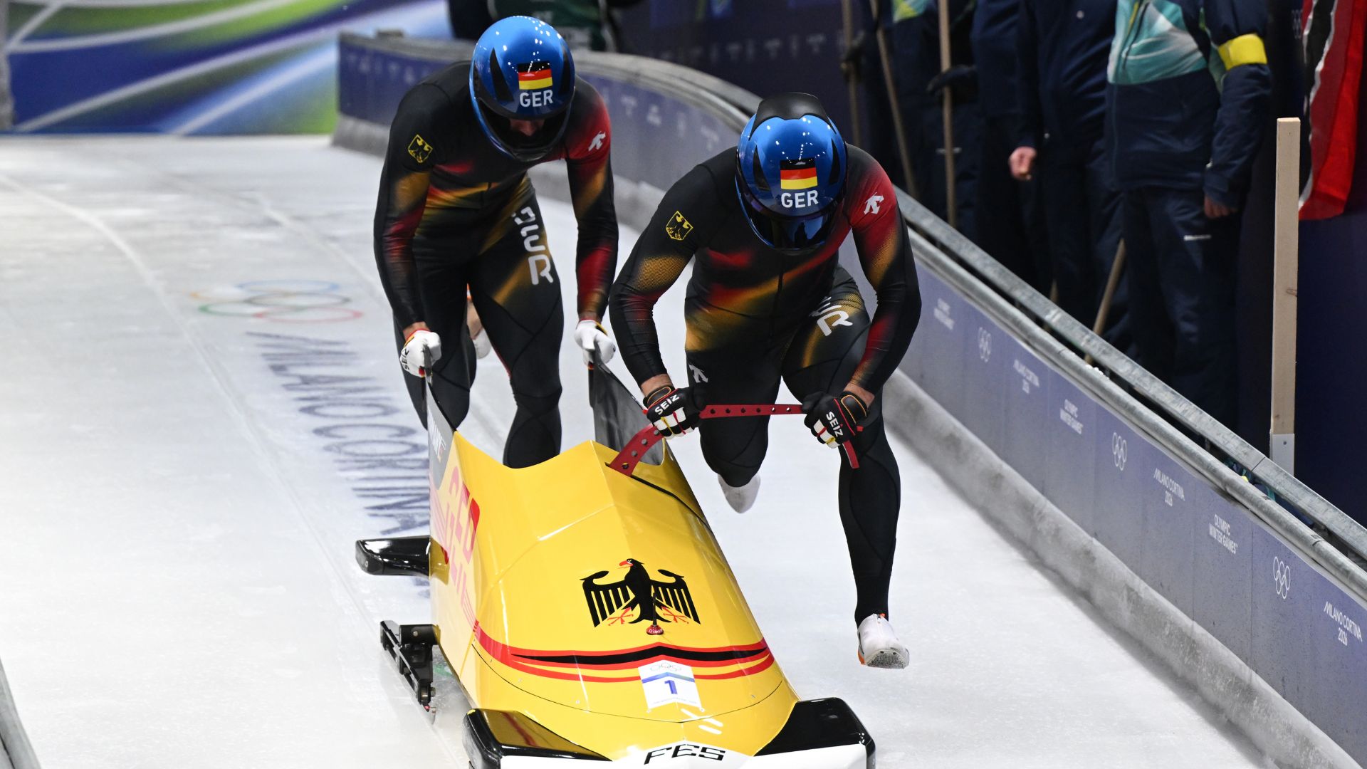 Germany goes 1-2-3 after Run 1 of two-man bobsled, U.S. 4th | NBC Olympics