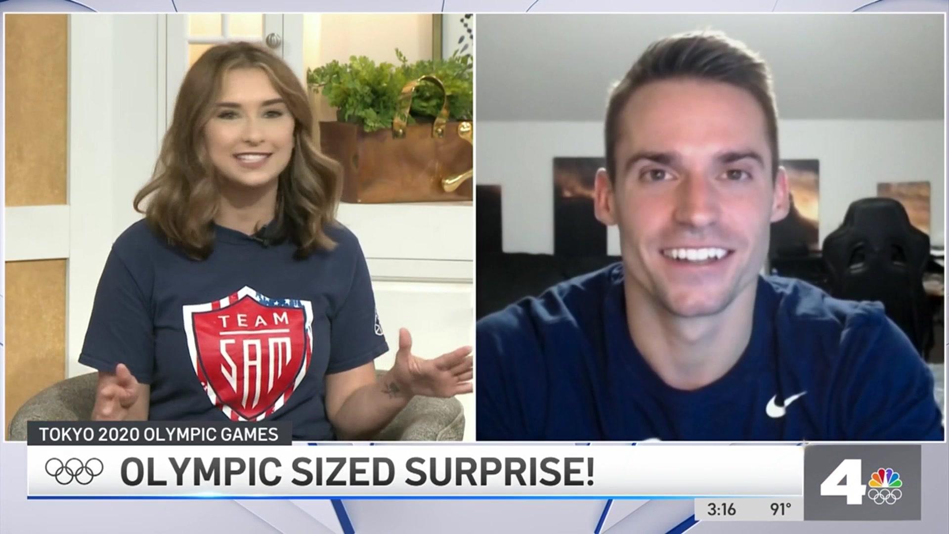 Watch Sam Mikulak's fiancee surprise the Team USA gymnast | NBC Olympics