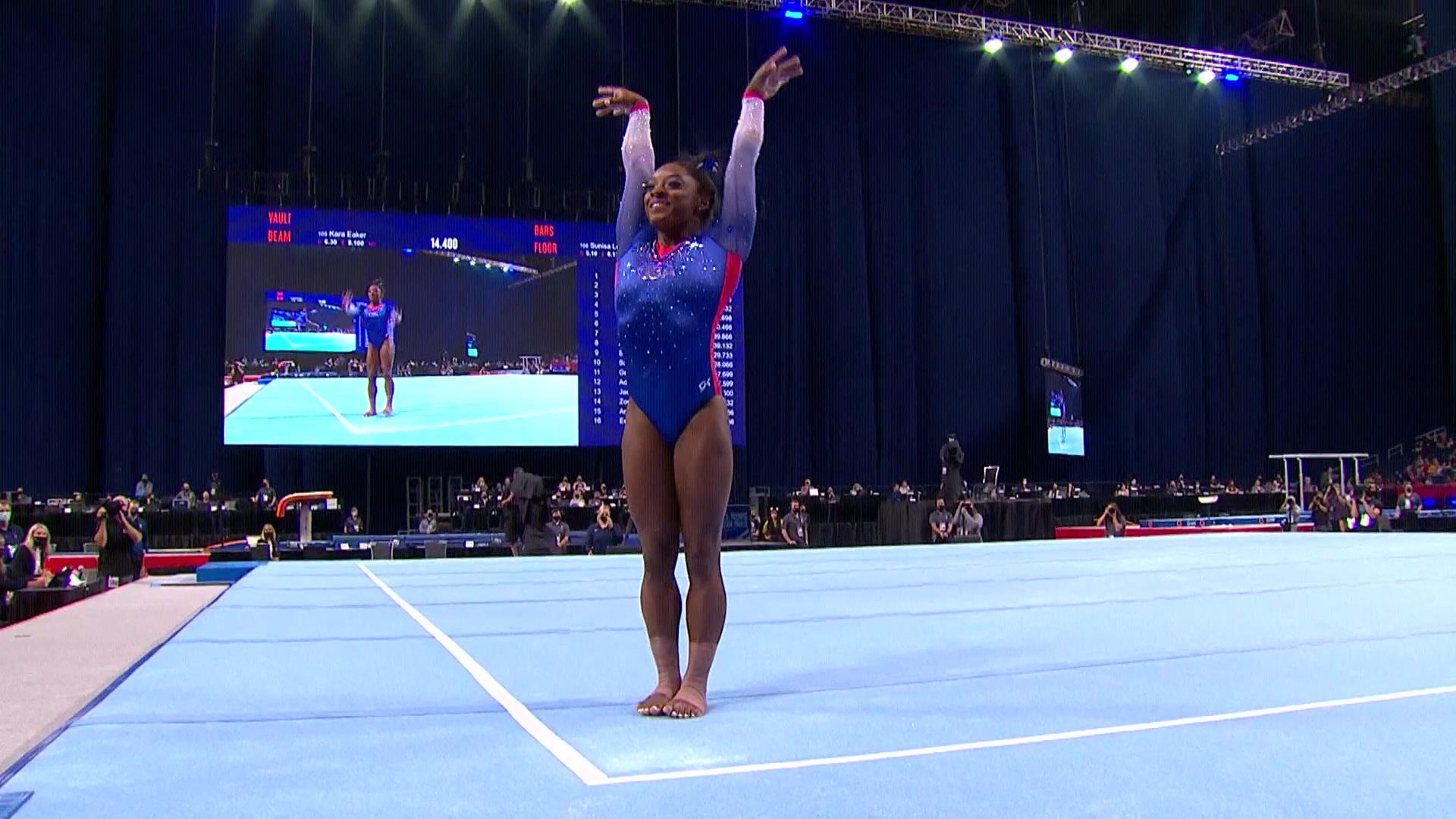 Trials: Simone Biles electric in Day 1 floor routine | NBC Olympics