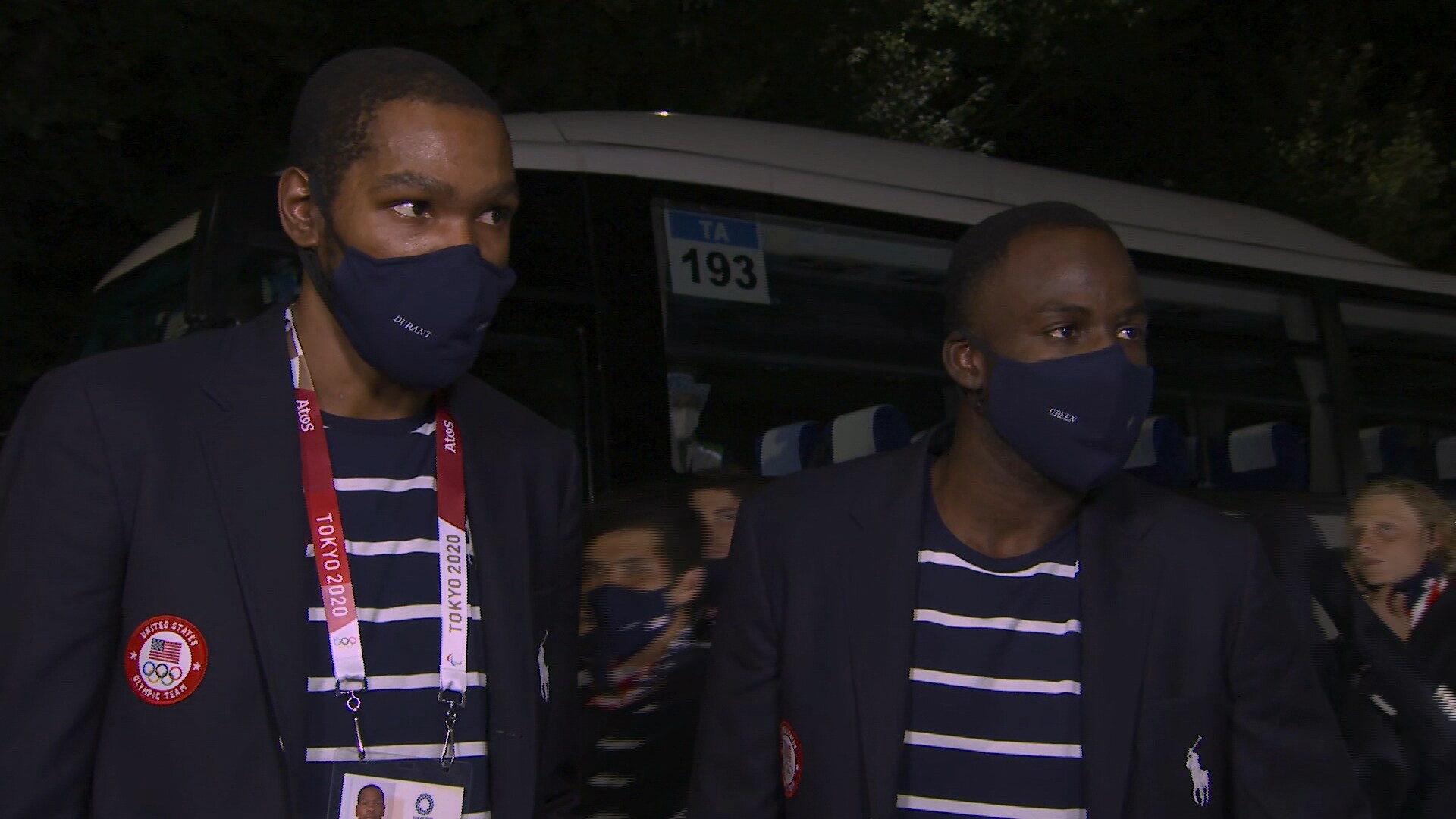 Kevin Durant and Draymond Green arrive for Opening Ceremony | NBC Olympics