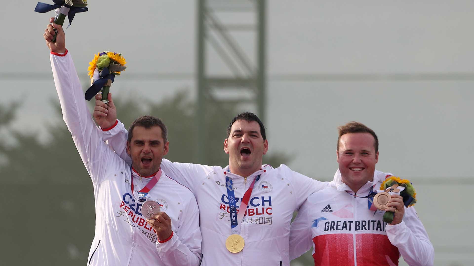 Liptak shines at men's trap shooting medal ceremony | NBC Olympics